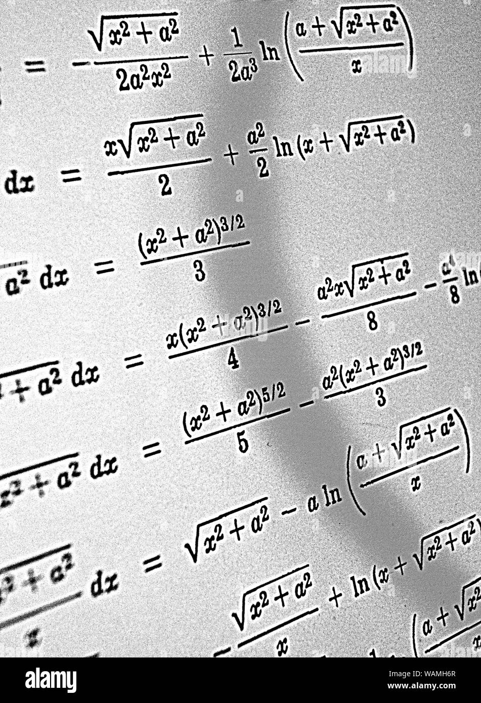 Large number of mathematical formulas on a white background HDR Stock ...