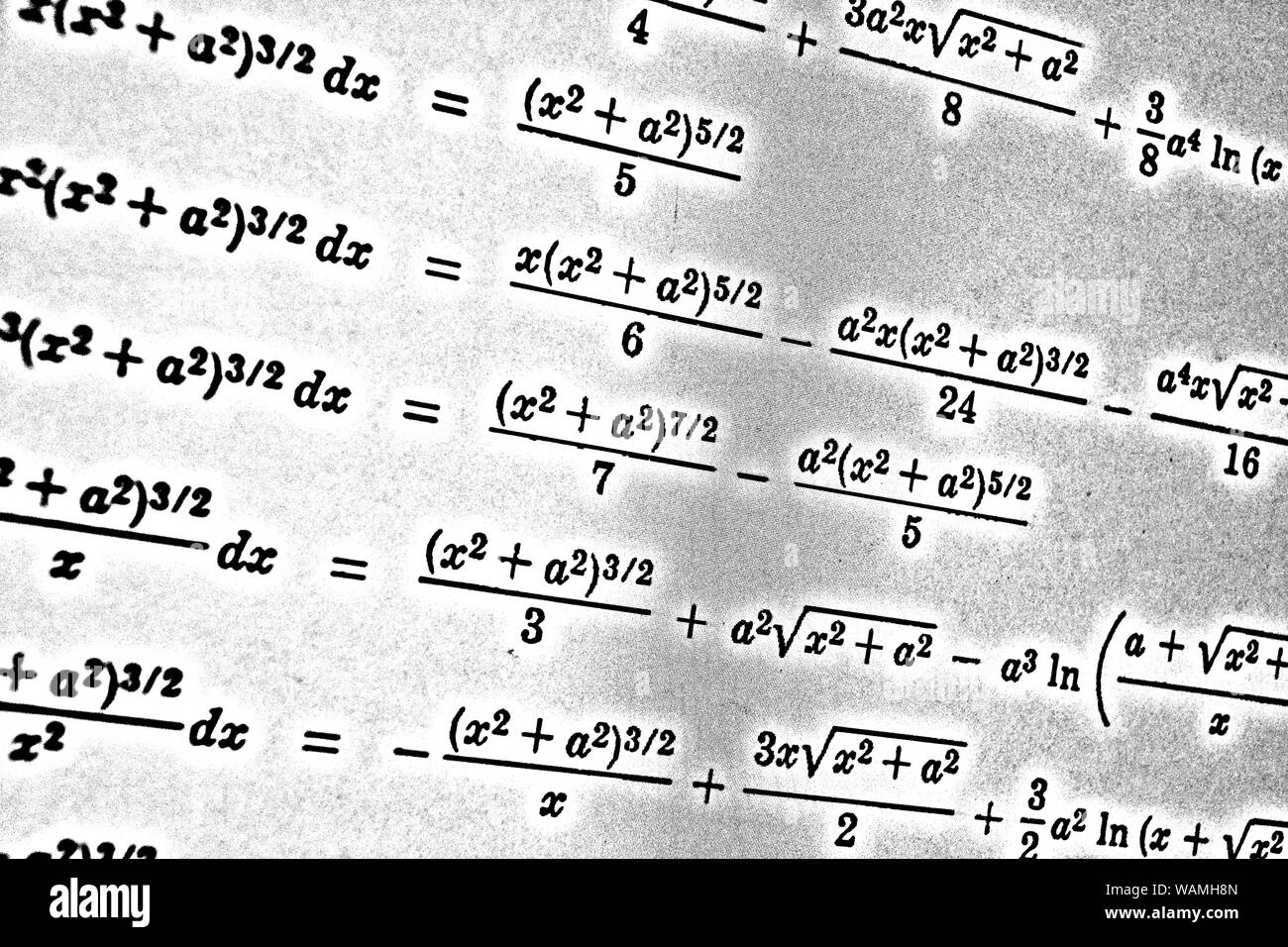 Large number of mathematical formulas on a white background HDR Stock ...