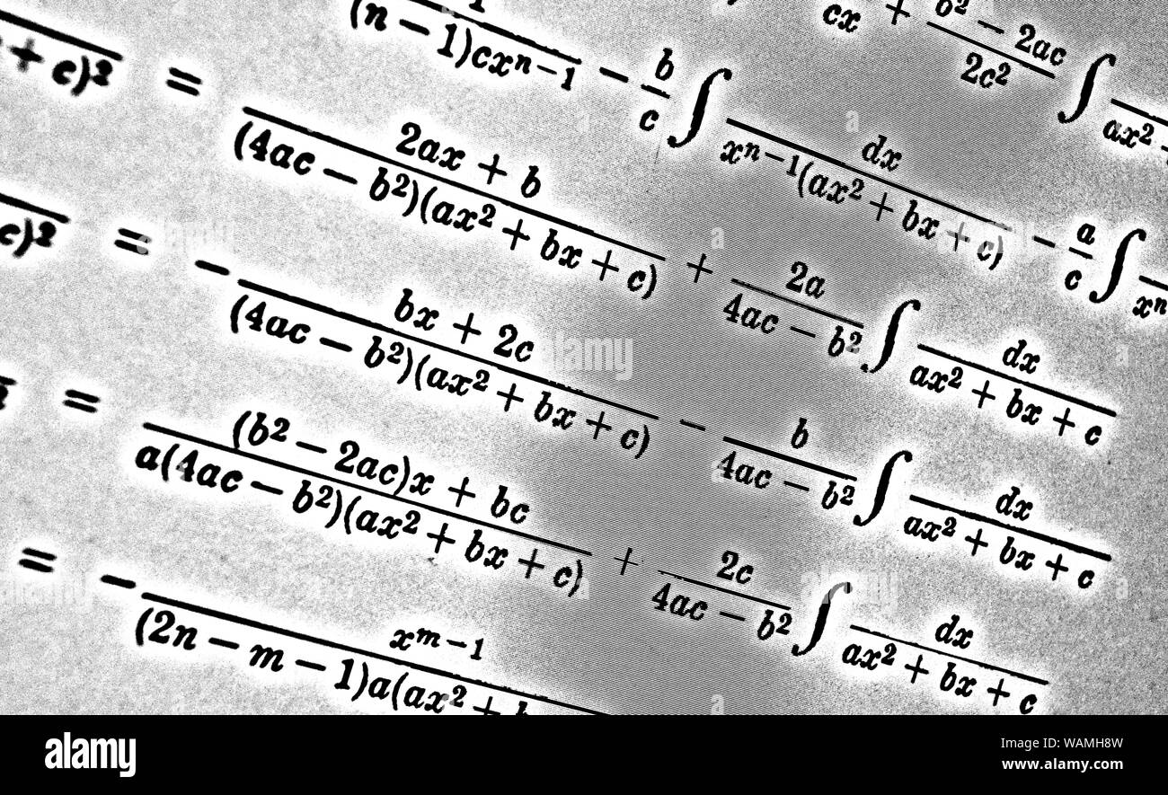 Large number of mathematical formulas on a white background HDR Stock ...