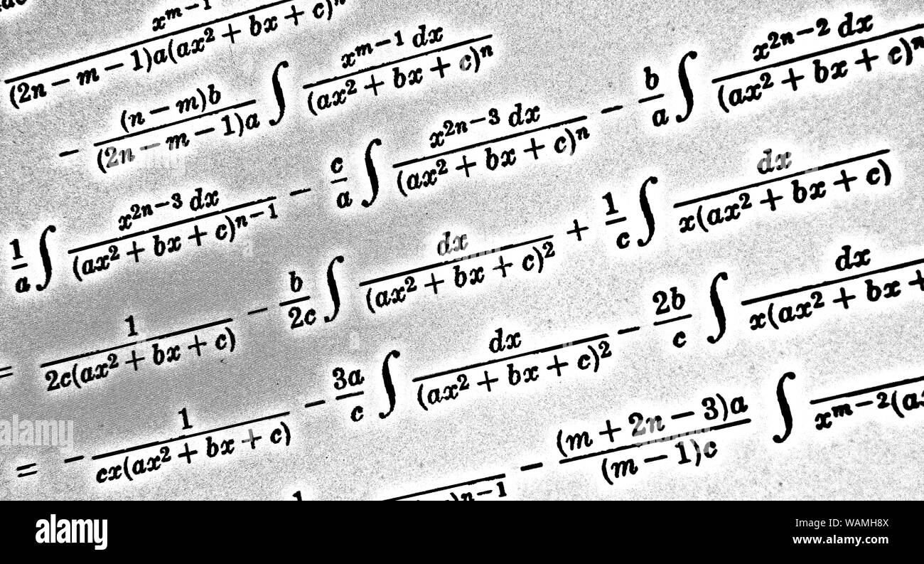 Large number of mathematical formulas on a white background HDR Stock ...