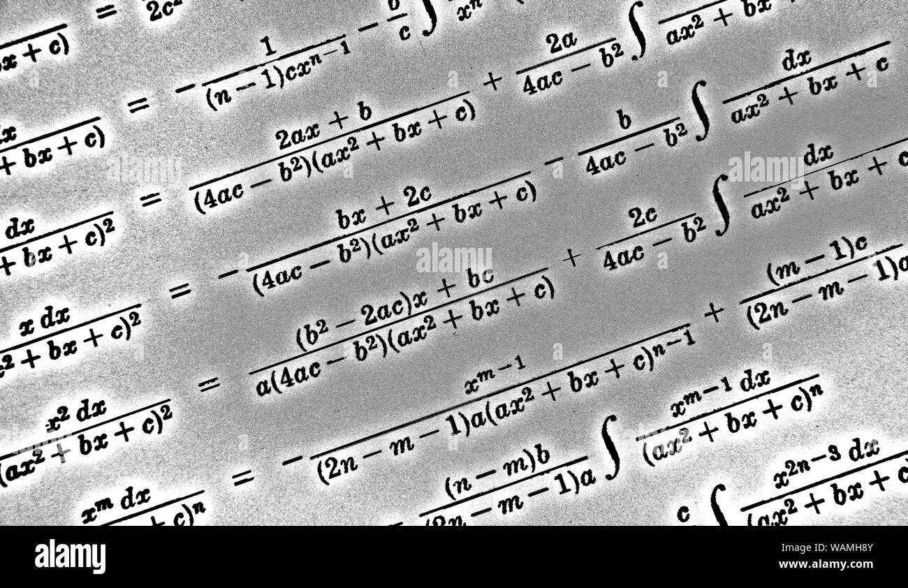 Large number of mathematical formulas on a white background HDR Stock ...