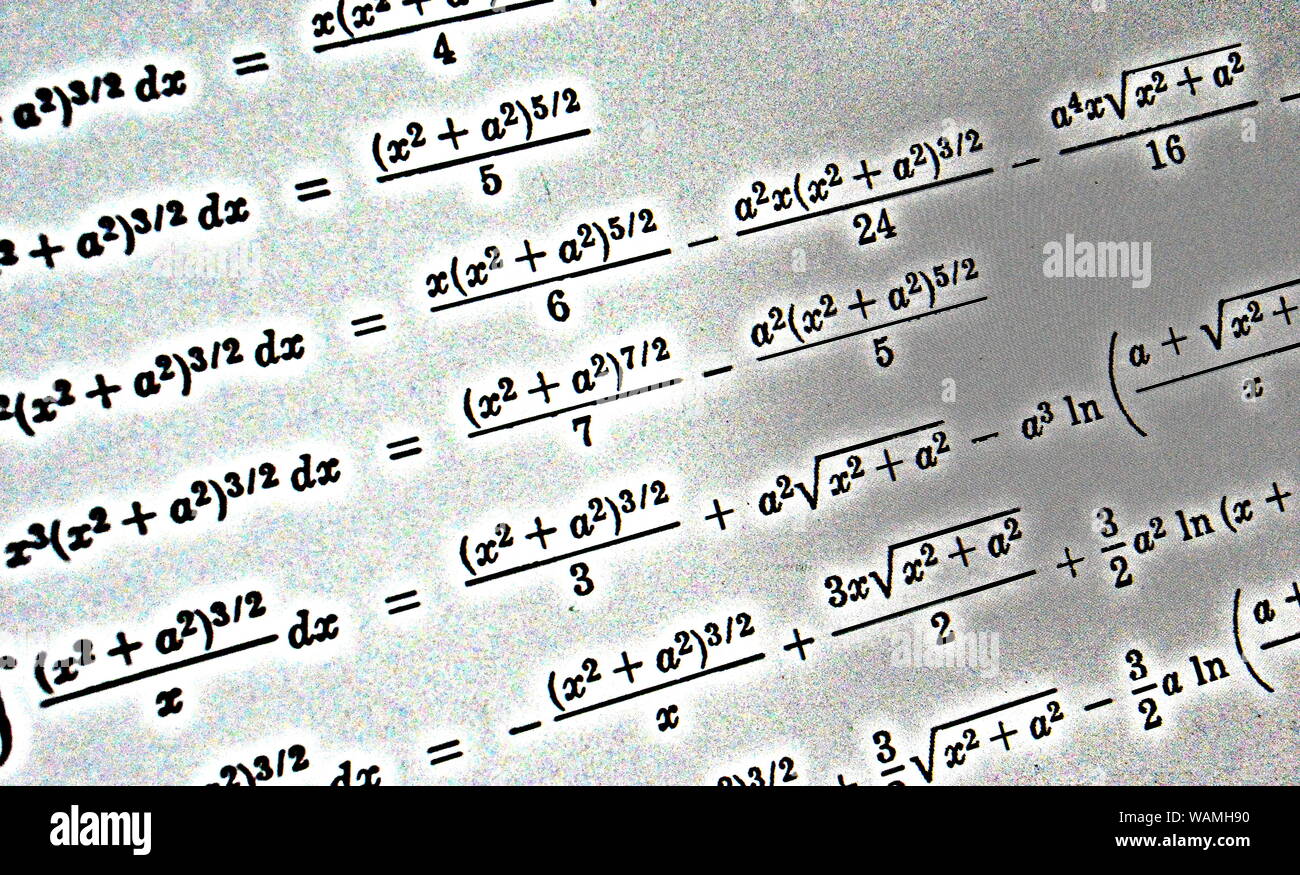 Large number of mathematical formulas on a white background HDR Stock ...