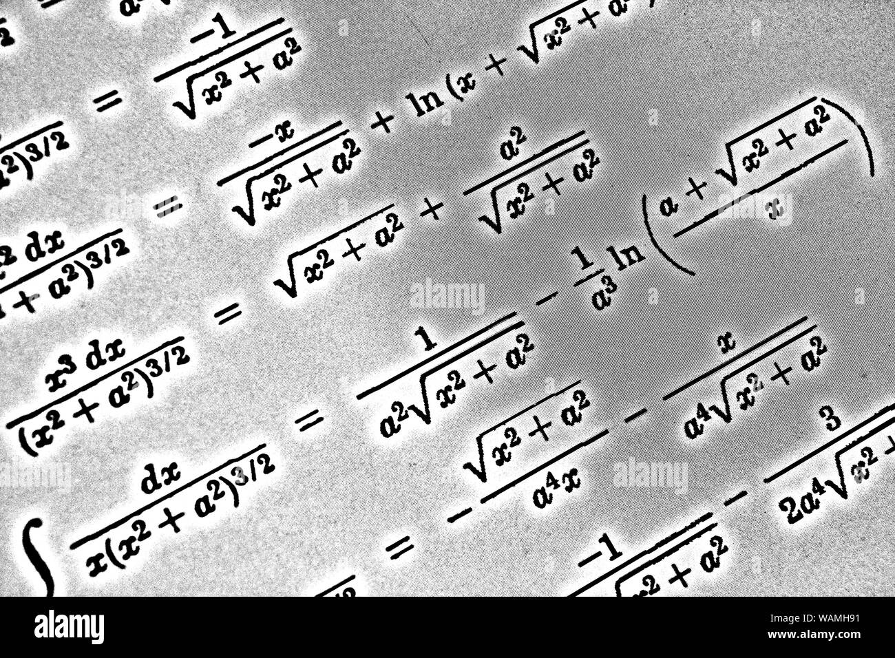 Large number of mathematical formulas on a white background HDR Stock ...