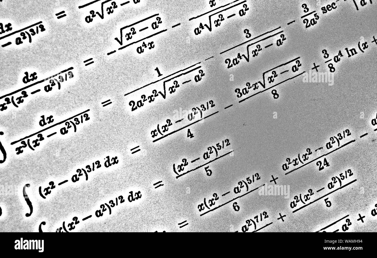 Large number of mathematical formulas on a white background HDR Stock ...