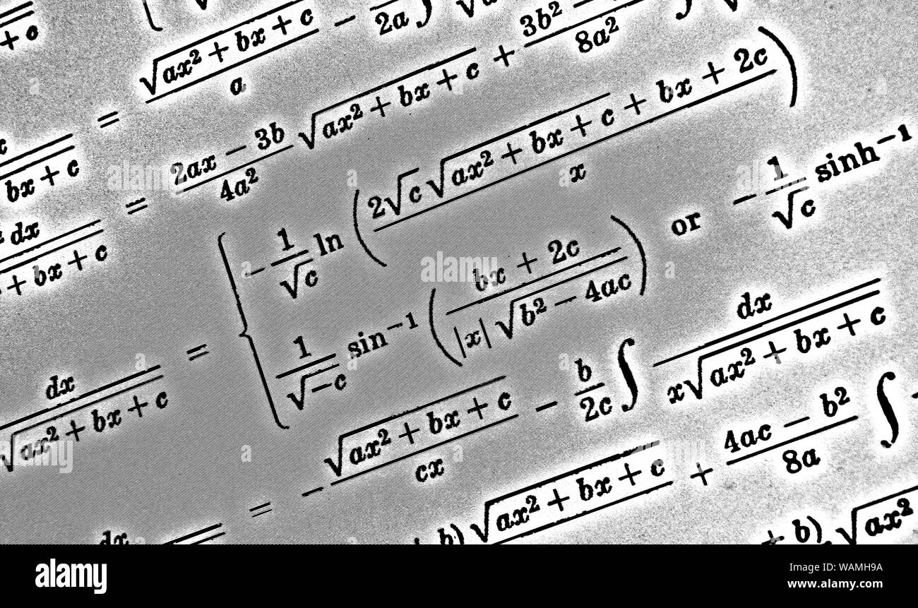 Large number of mathematical formulas on a white background HDR Stock ...