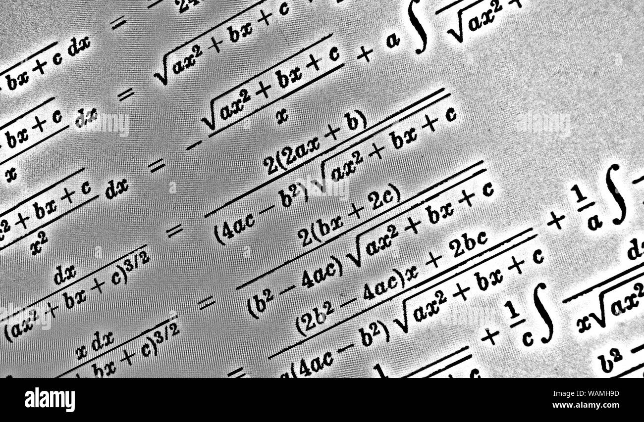 Large number of mathematical formulas on a white background HDR Stock ...