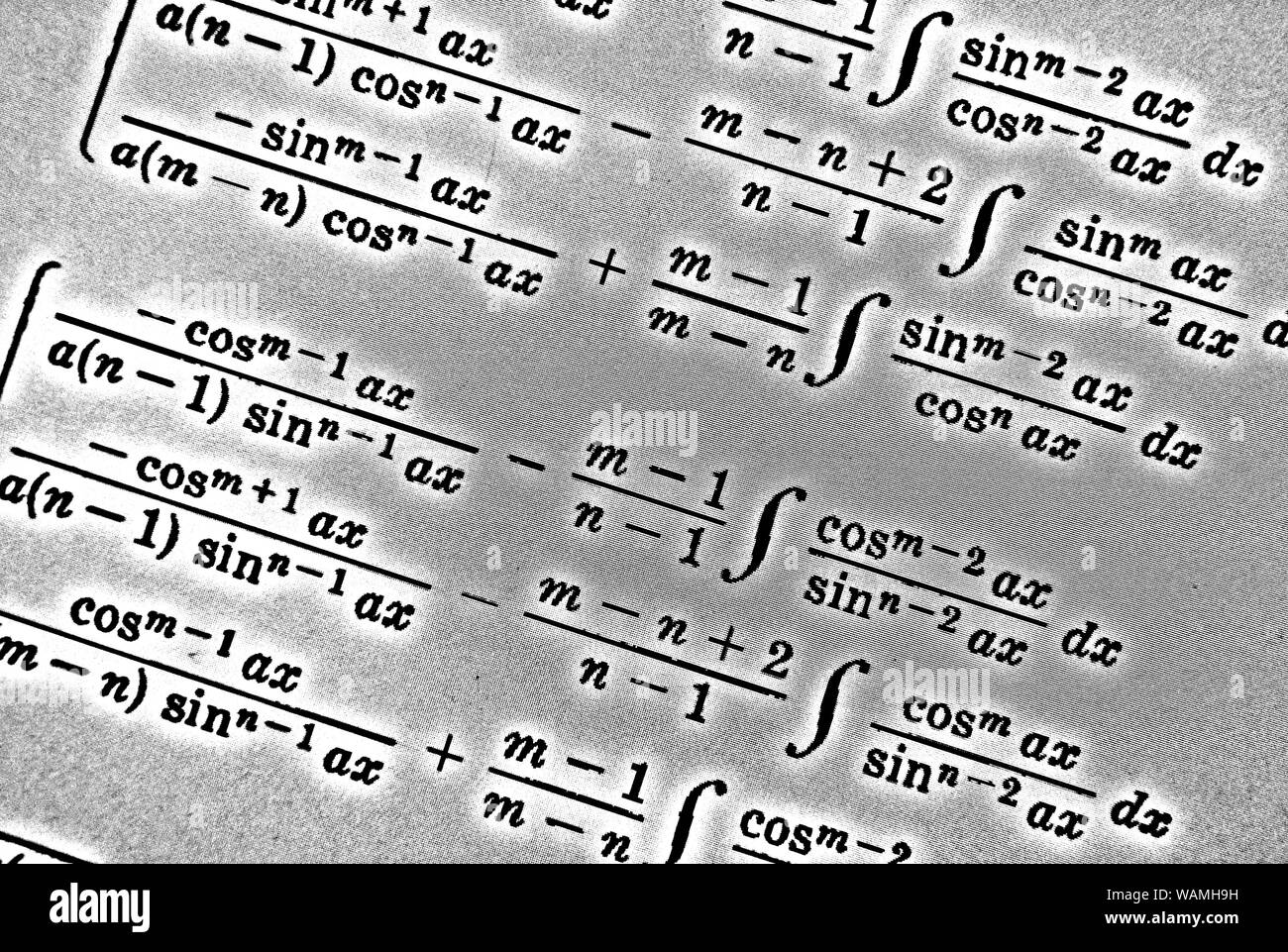 Large number of mathematical formulas on a white background HDR Stock ...