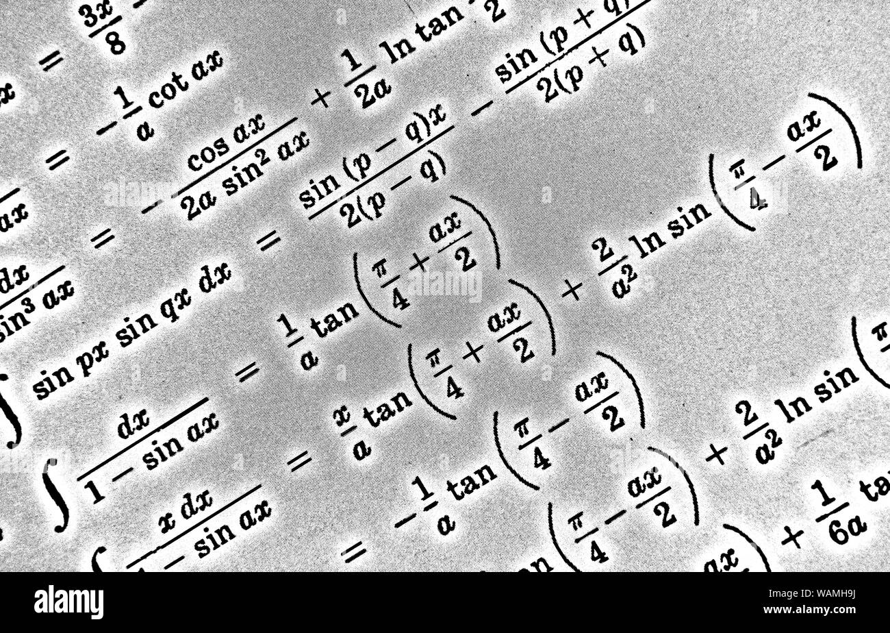 Large number of mathematical formulas on a white background HDR Stock ...