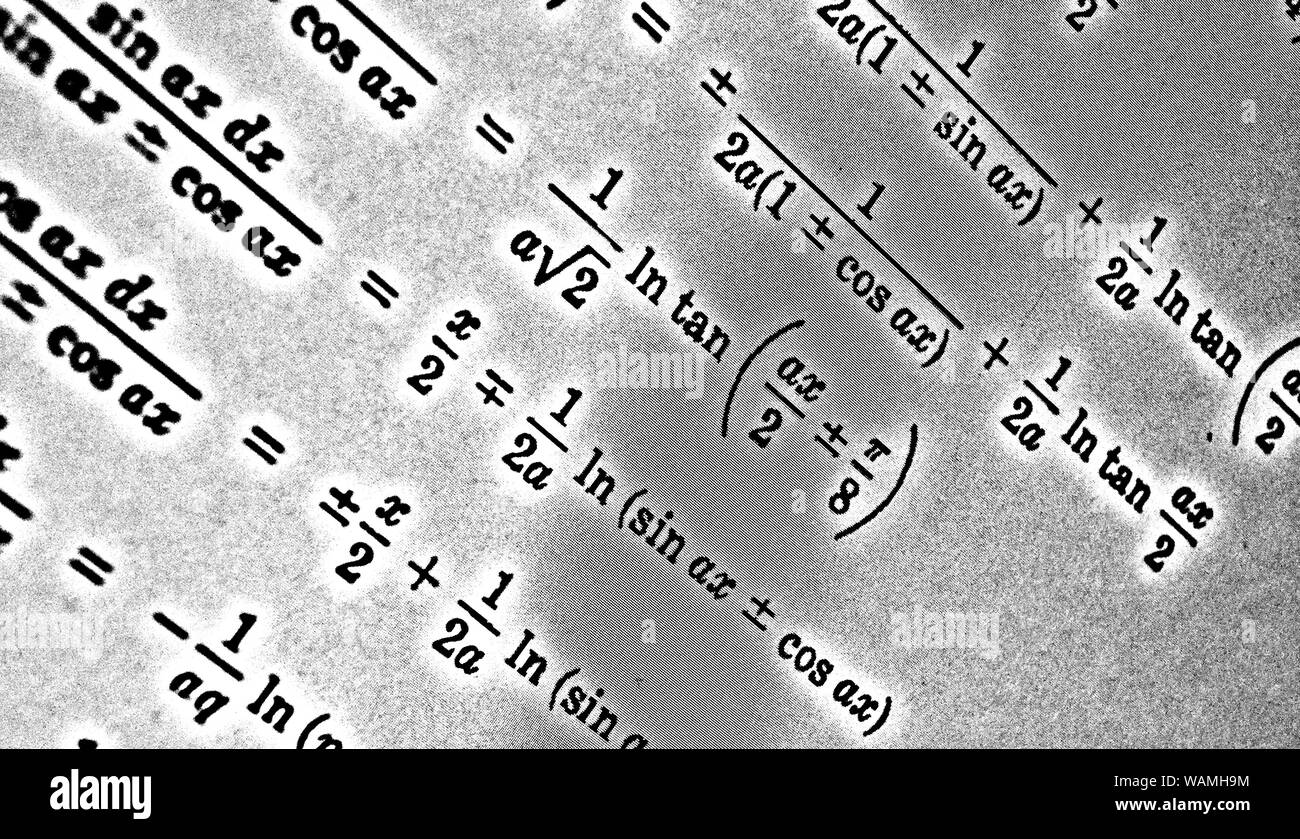 Large number of mathematical formulas on a white background HDR Stock ...
