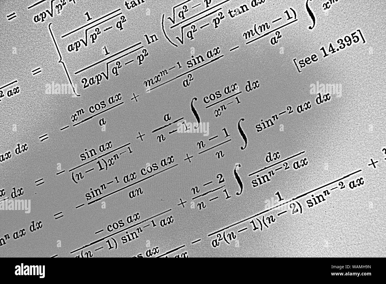 Large number of mathematical formulas on a white background HDR Stock ...