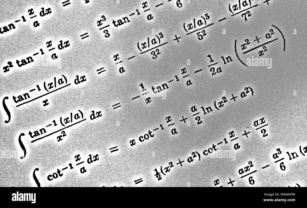 Large number of mathematical formulas on a white background HDR Stock ...