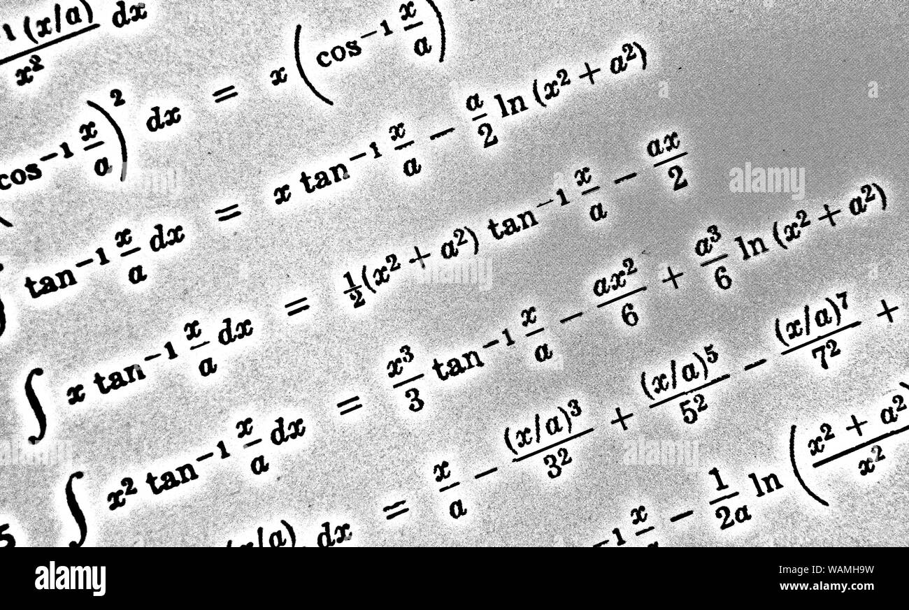 Large number of mathematical formulas on a white background HDR Stock ...