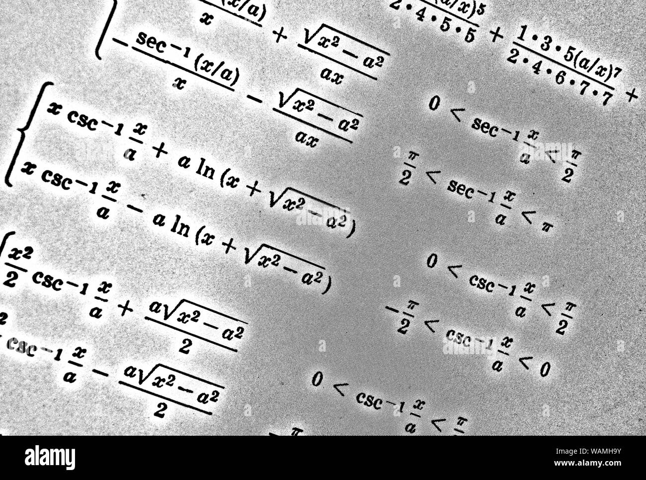 Large number of mathematical formulas on a white background HDR Stock ...