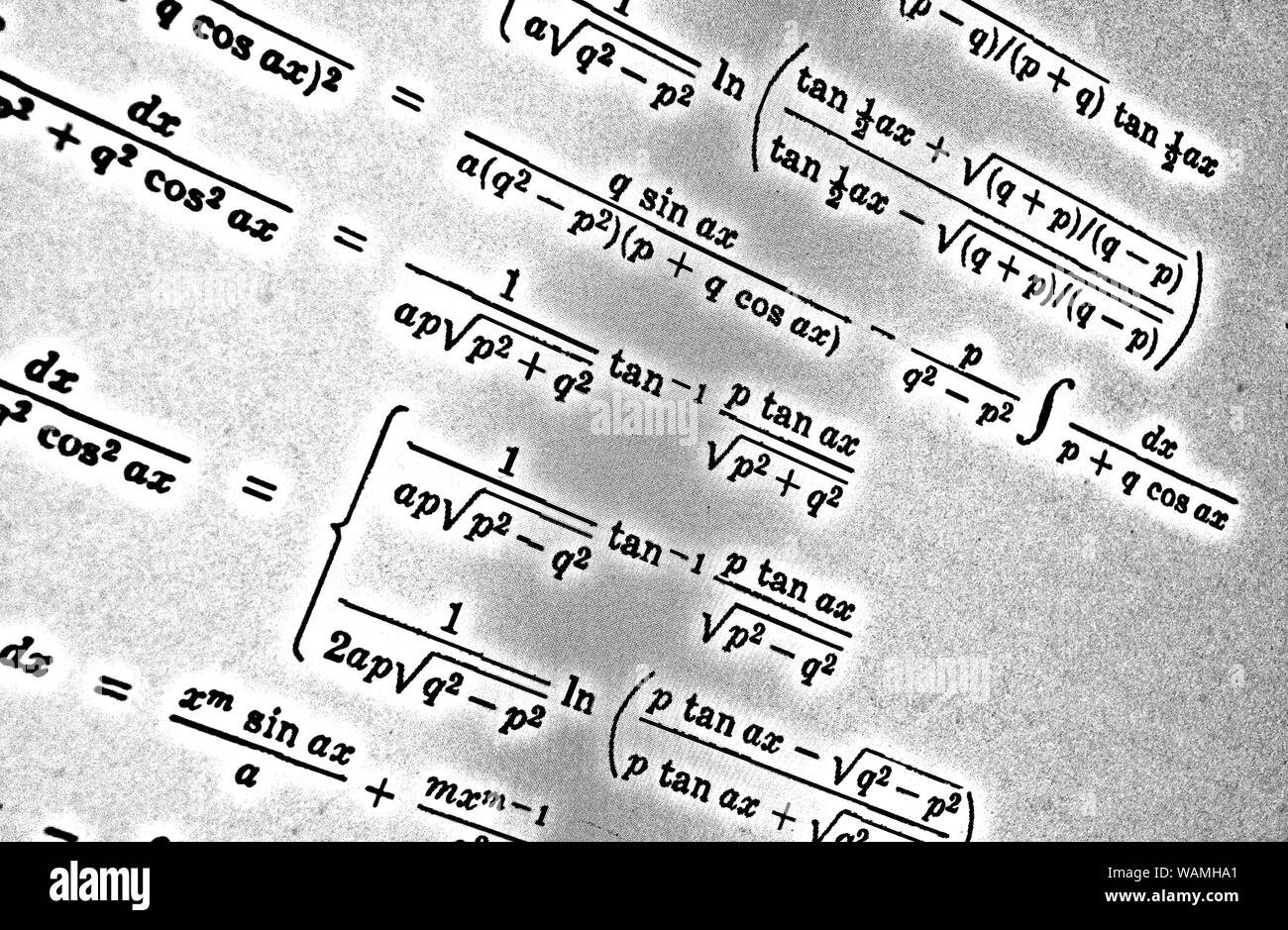 Large number of mathematical formulas on a white background HDR Stock ...