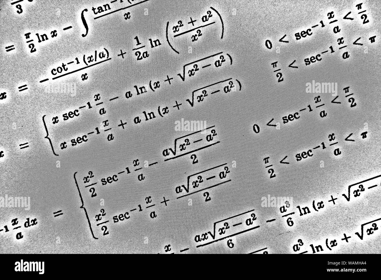 Large number of mathematical formulas on a white background HDR Stock ...