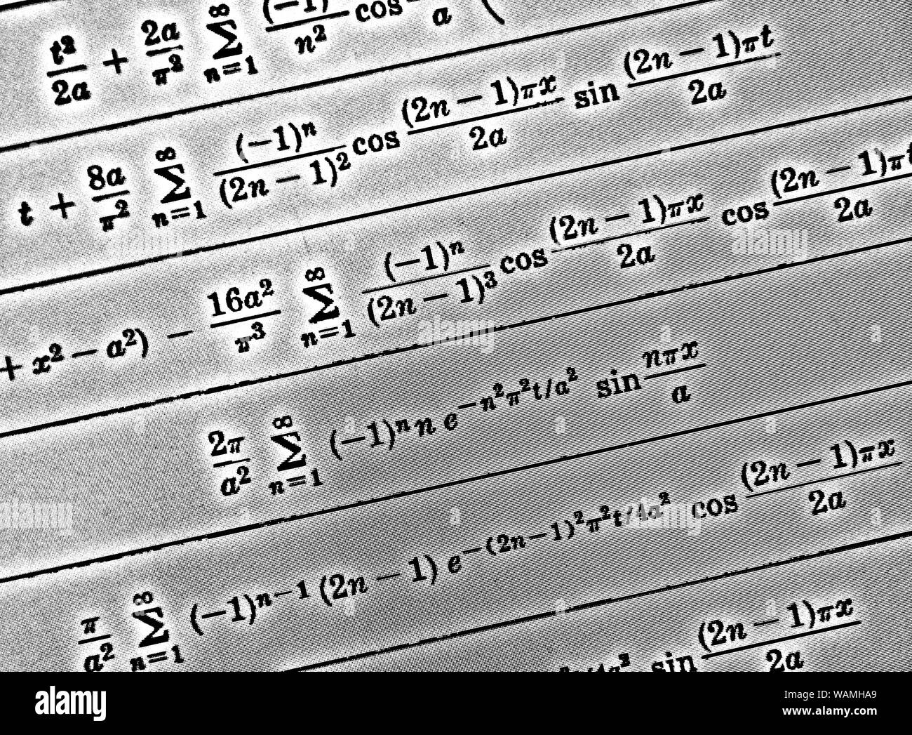Large number of mathematical formulas on a white background HDR Stock ...
