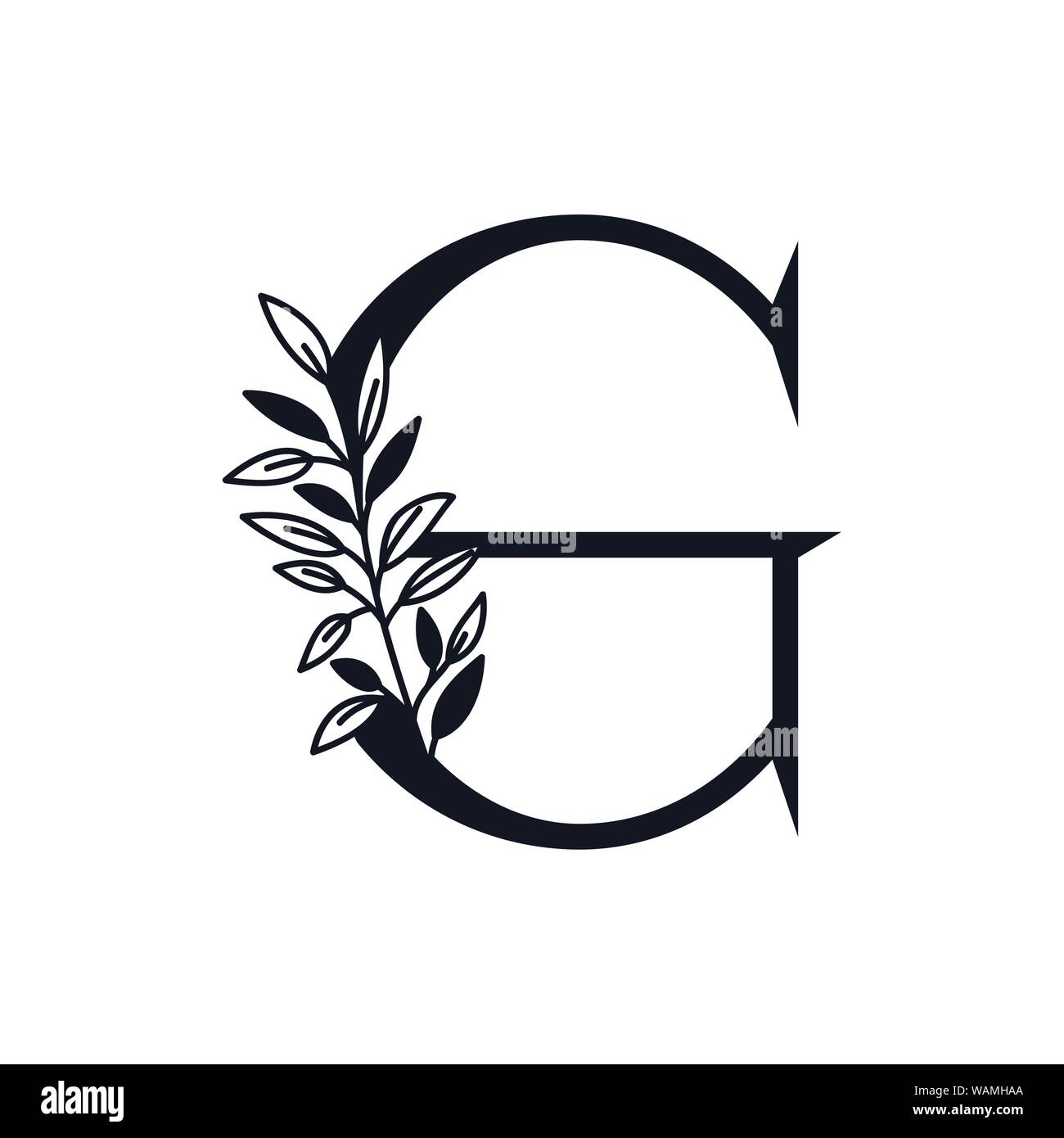 letter G of the alphabet with leaves Stock Vector Image & Art - Alamy