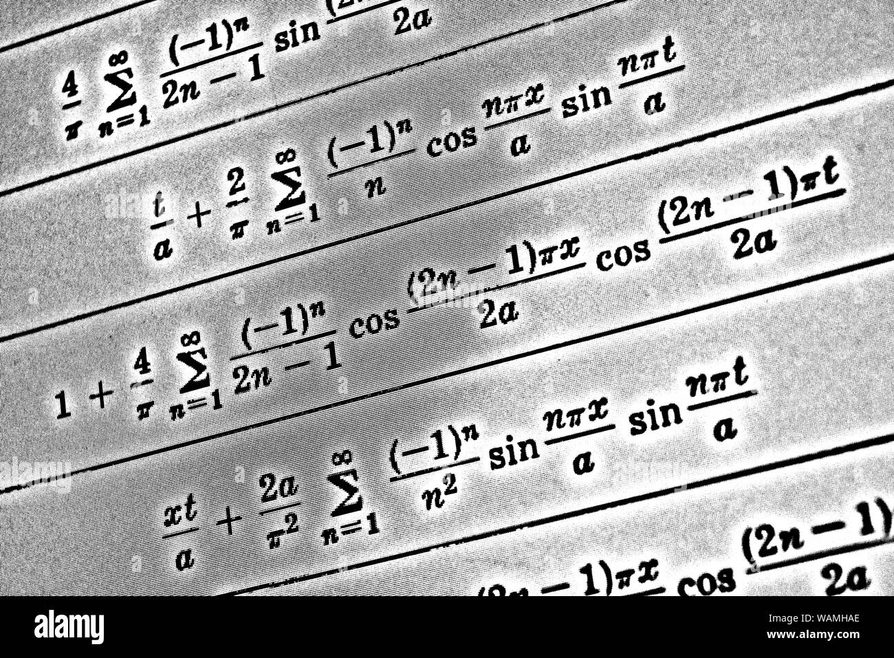Large number of mathematical formulas on a white background HDR Stock ...