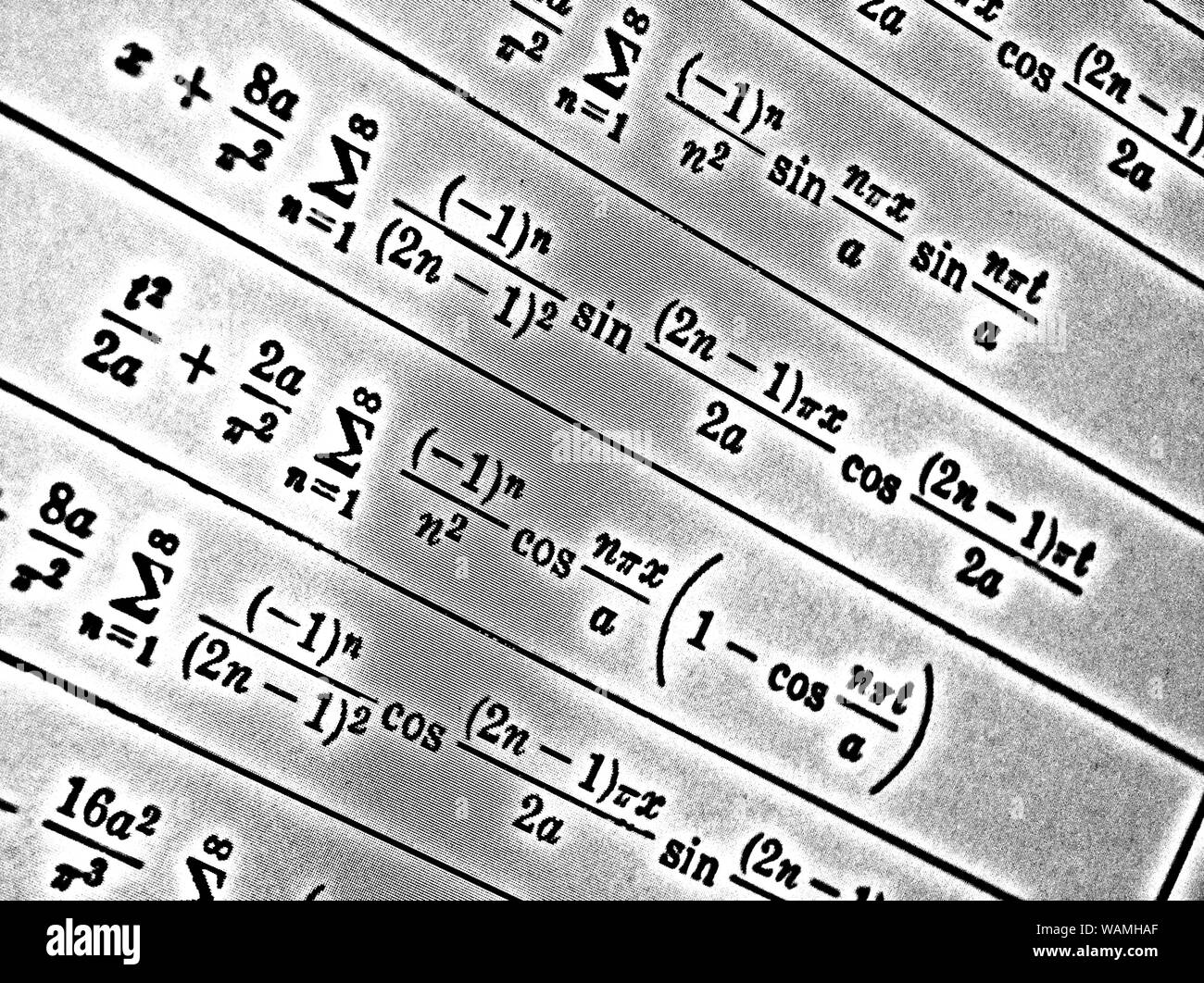 Large number of mathematical formulas on a white background HDR Stock ...