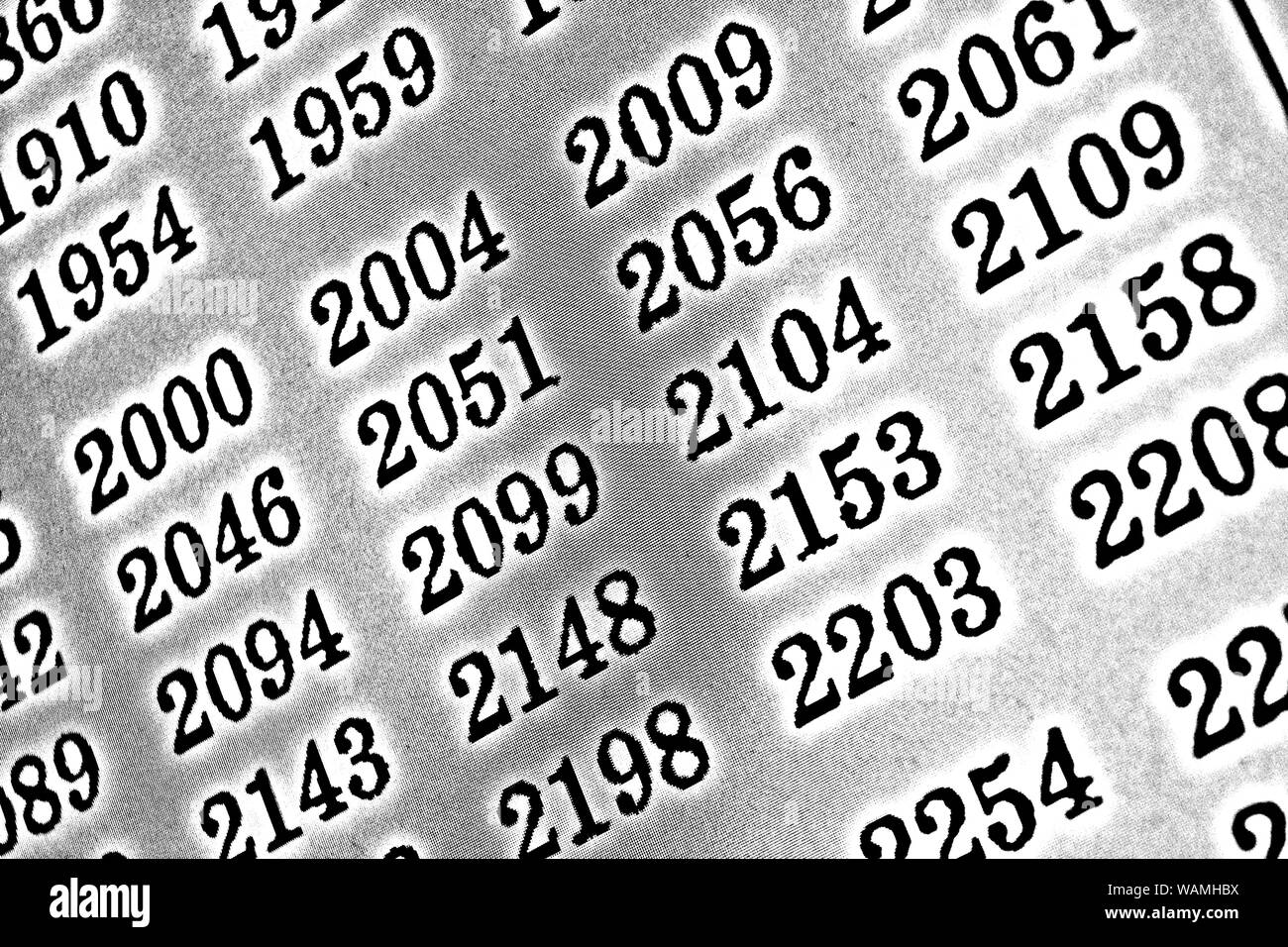 White background HDR with many numbers in perspective Stock Photo - Alamy