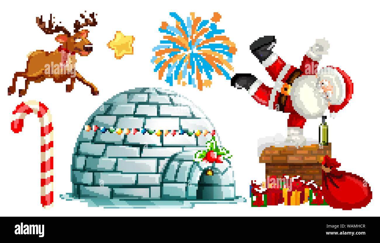 Isolated set of christmas objects illustration Stock Vector Image & Art ...