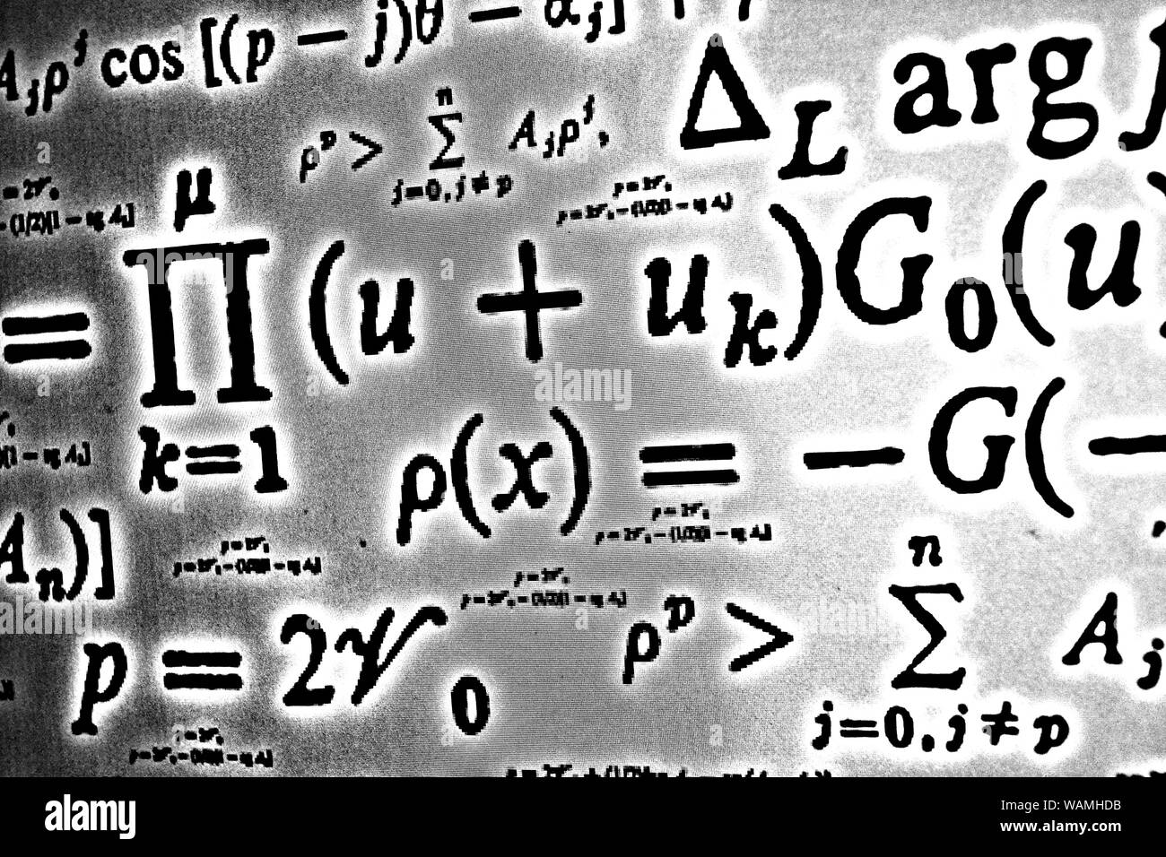 Large number of mathematical formulas on a white background HDR Stock ...