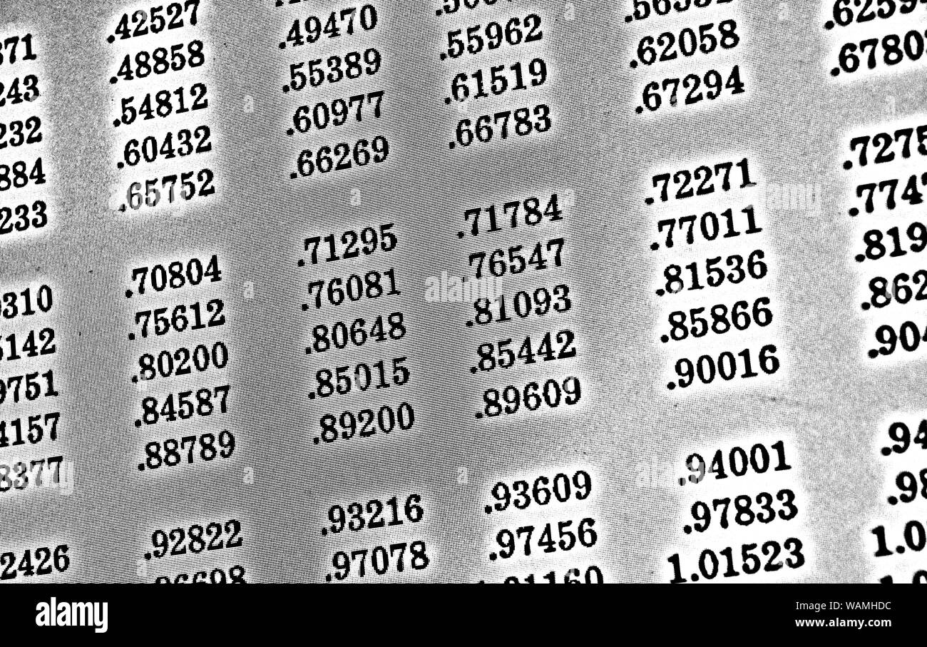 White background HDR with many numbers in perspective Stock Photo - Alamy