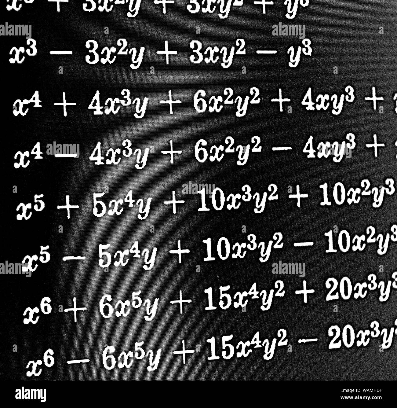Large number of mathematical formulas on a black background HDR Stock ...