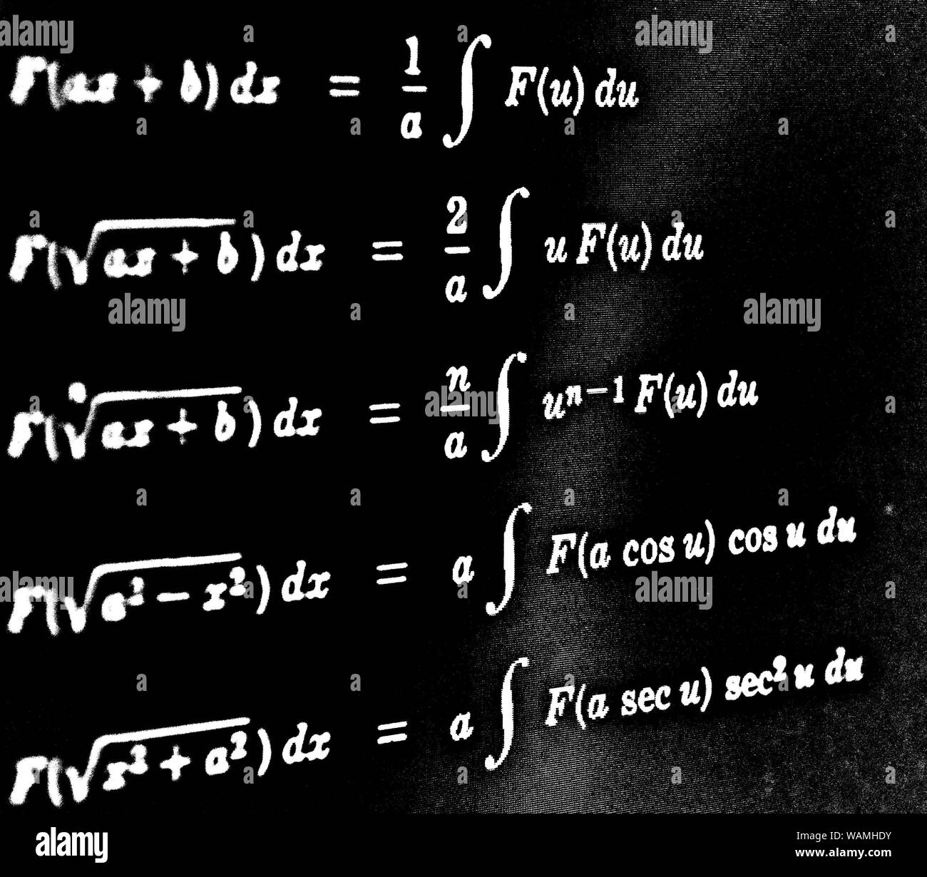 Large number of mathematical formulas on a black background HDR Stock ...