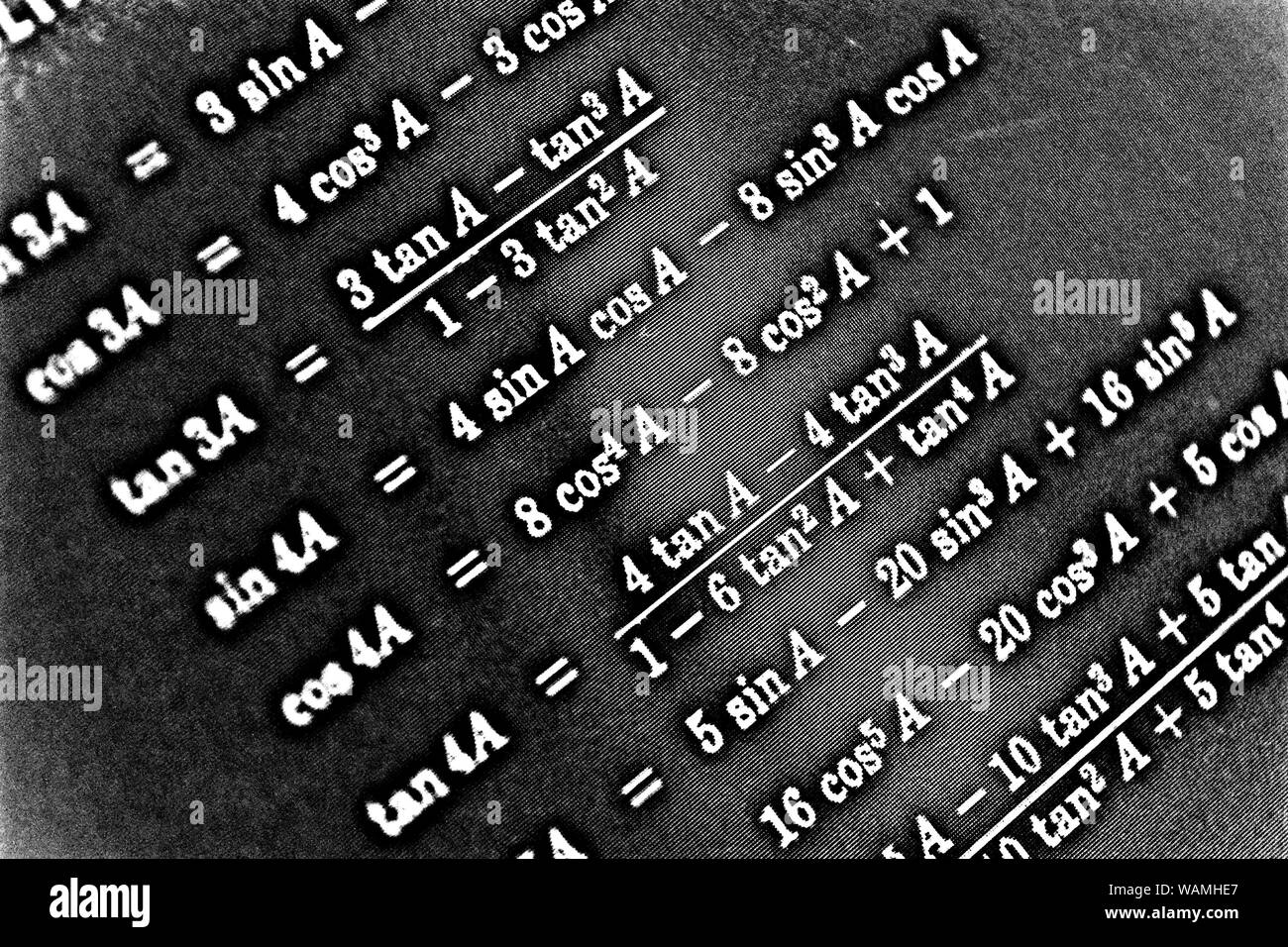 Large number of mathematical formulas on a black background HDR Stock ...