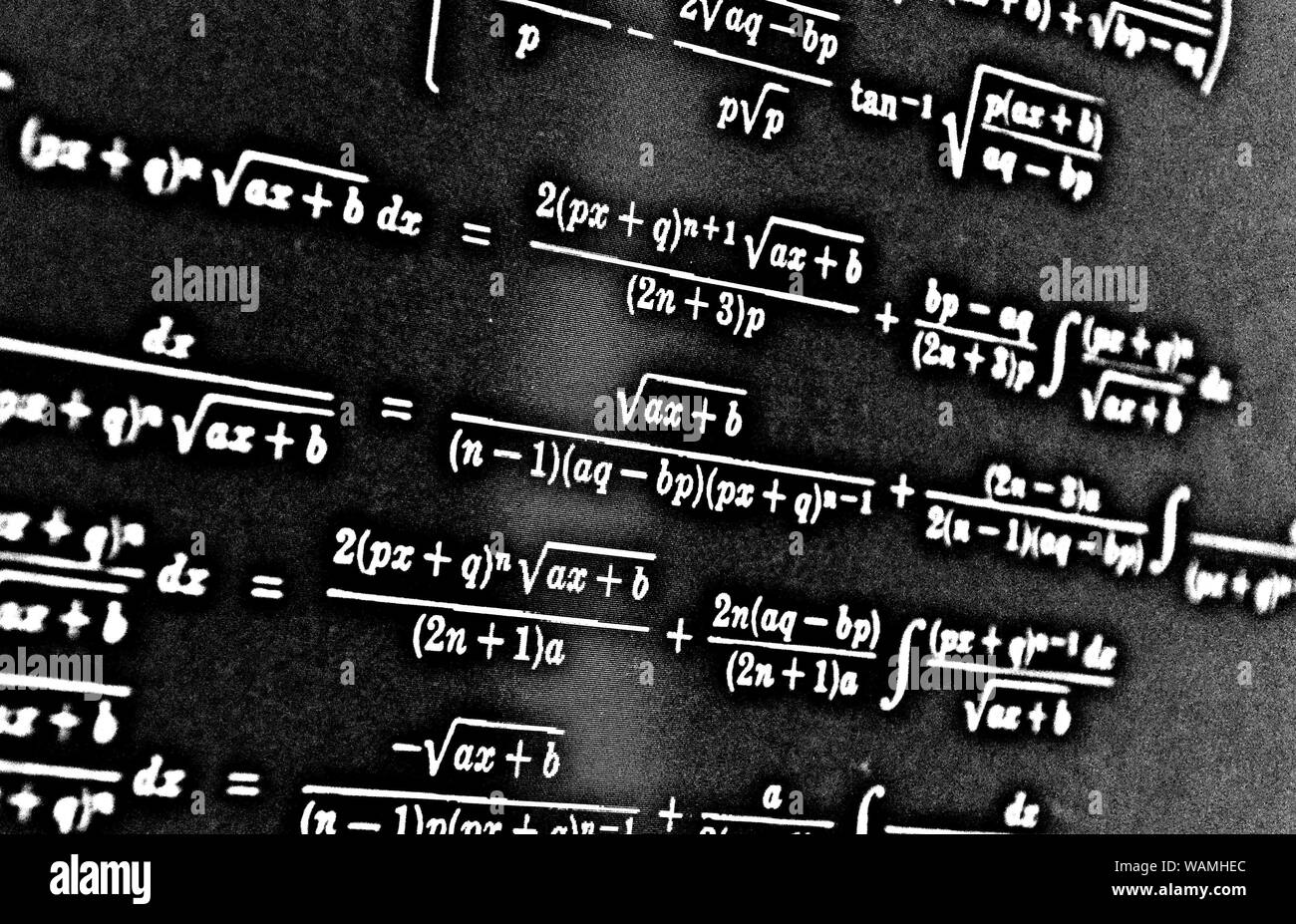 Large number of mathematical formulas on a black background HDR Stock ...