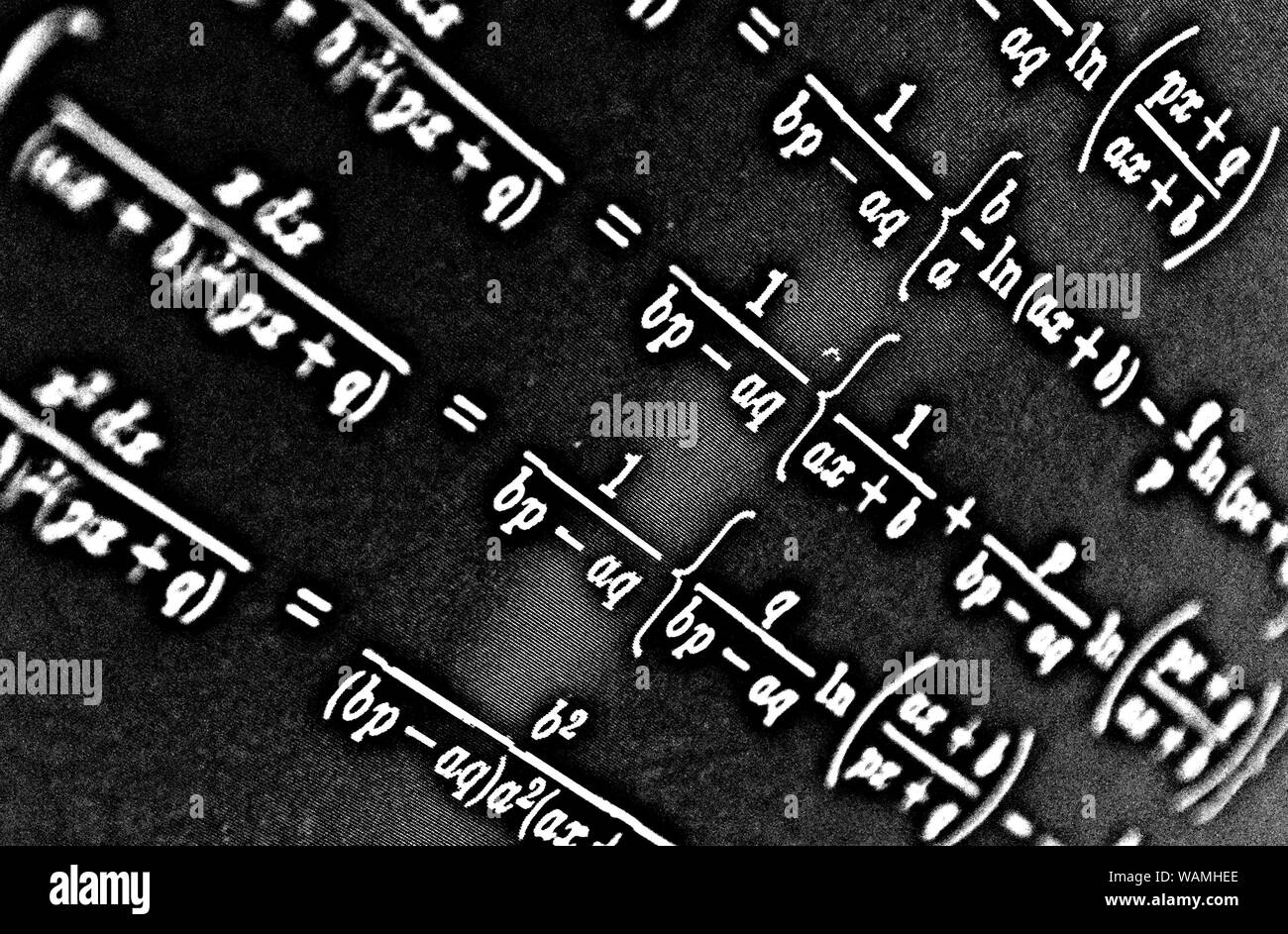 Large number of mathematical formulas on a black background HDR Stock ...