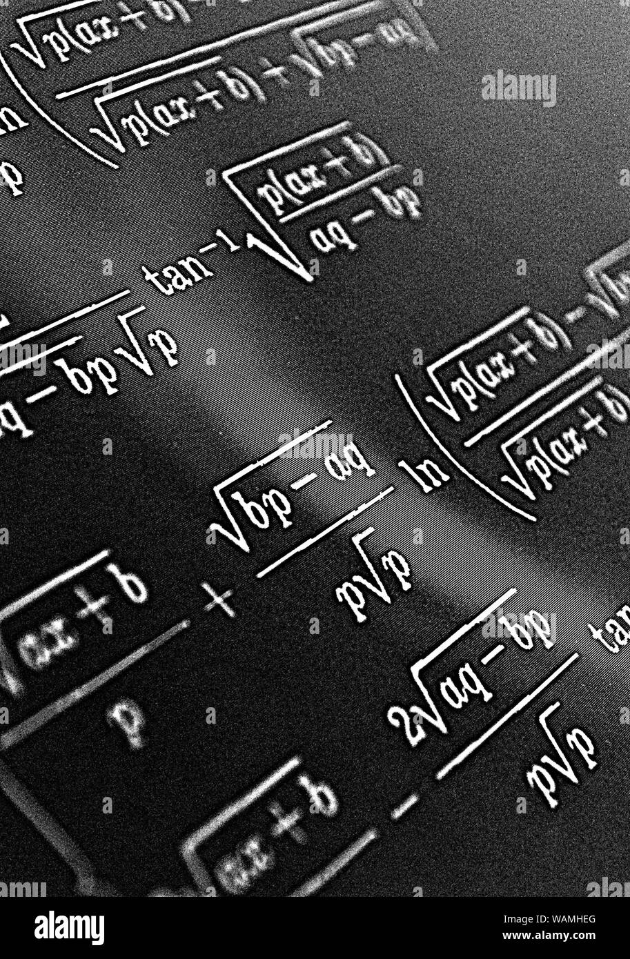 Large number of mathematical formulas on a black background HDR Stock ...