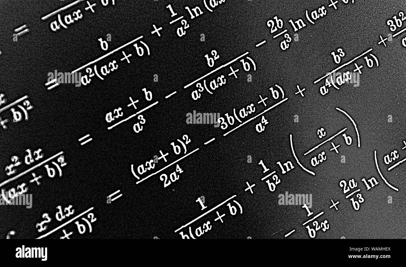 Large number of mathematical formulas on a black background HDR Stock ...
