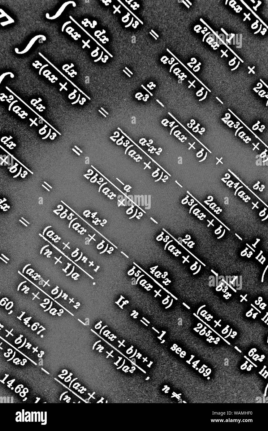Large number of mathematical formulas on a black background HDR Stock ...