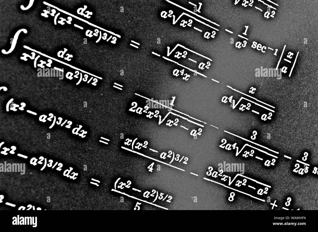 Large number of mathematical formulas on a black background HDR Stock ...