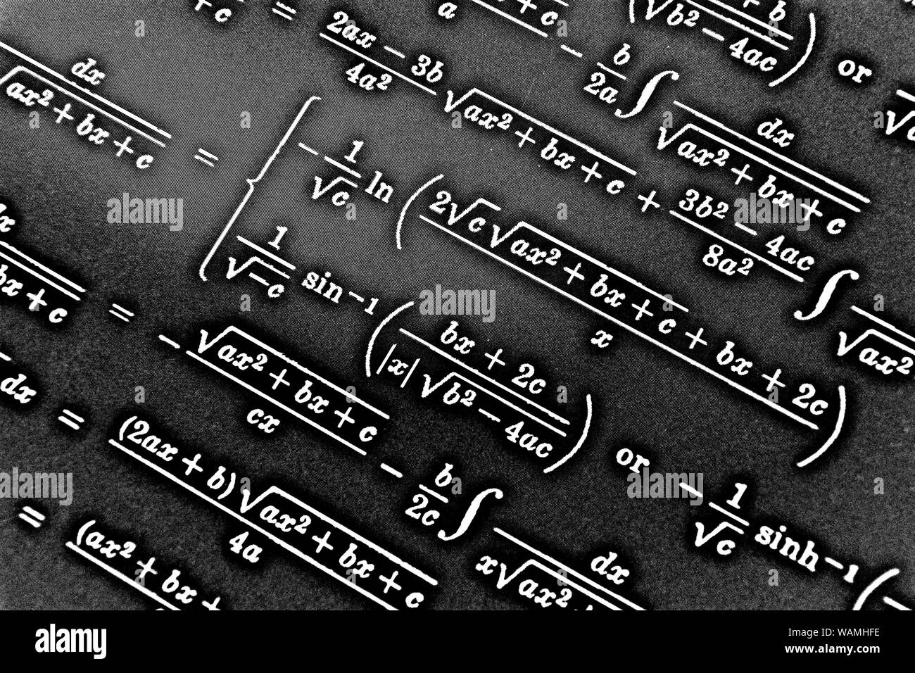 Large number of mathematical formulas on a black background HDR Stock ...
