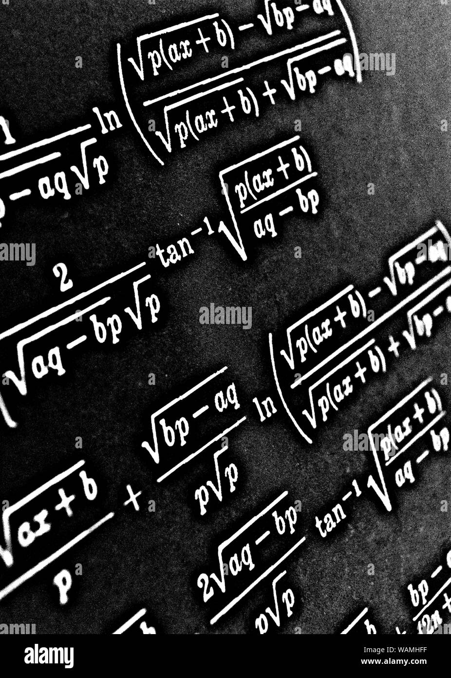 Large number of mathematical formulas on a black background HDR Stock ...