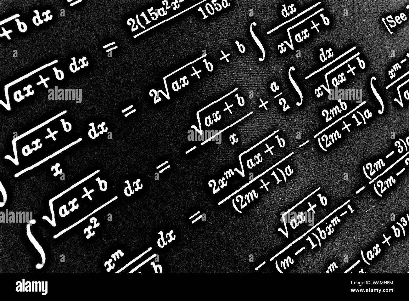 Large number of mathematical formulas on a black background HDR Stock ...