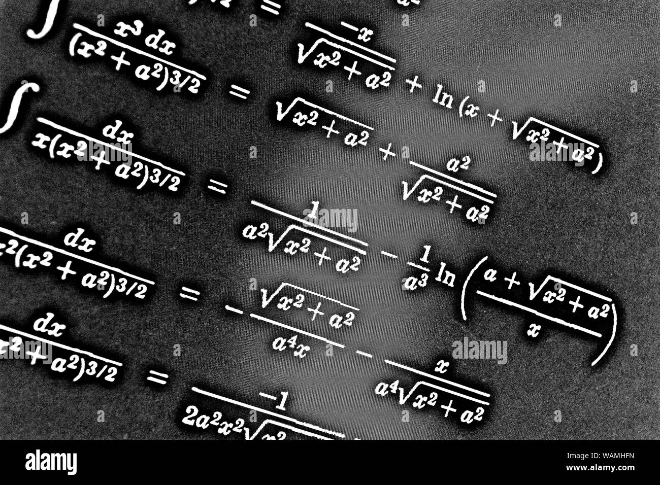 Large number of mathematical formulas on a black background HDR Stock ...