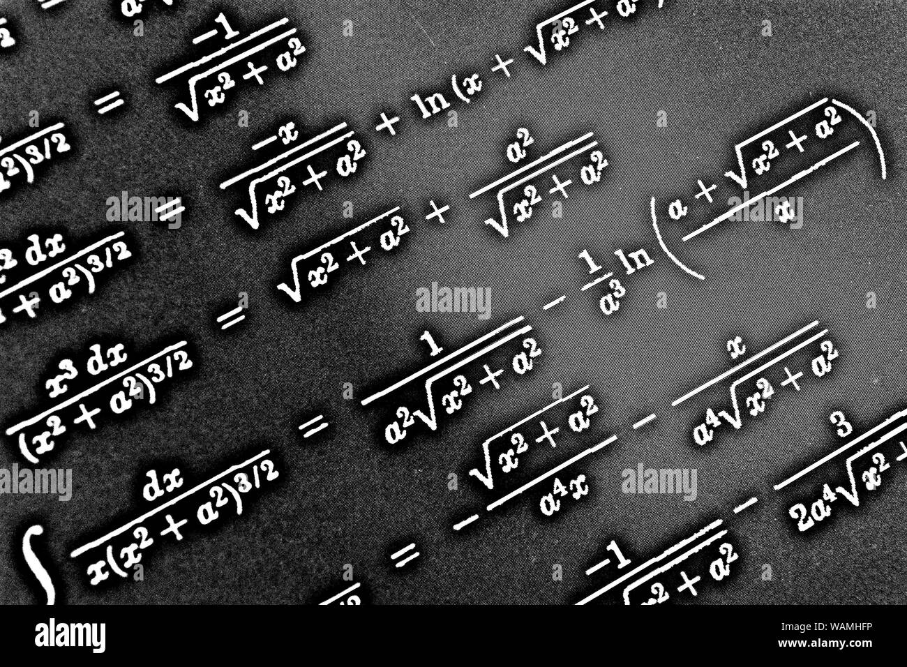 Large number of mathematical formulas on a black background HDR Stock ...