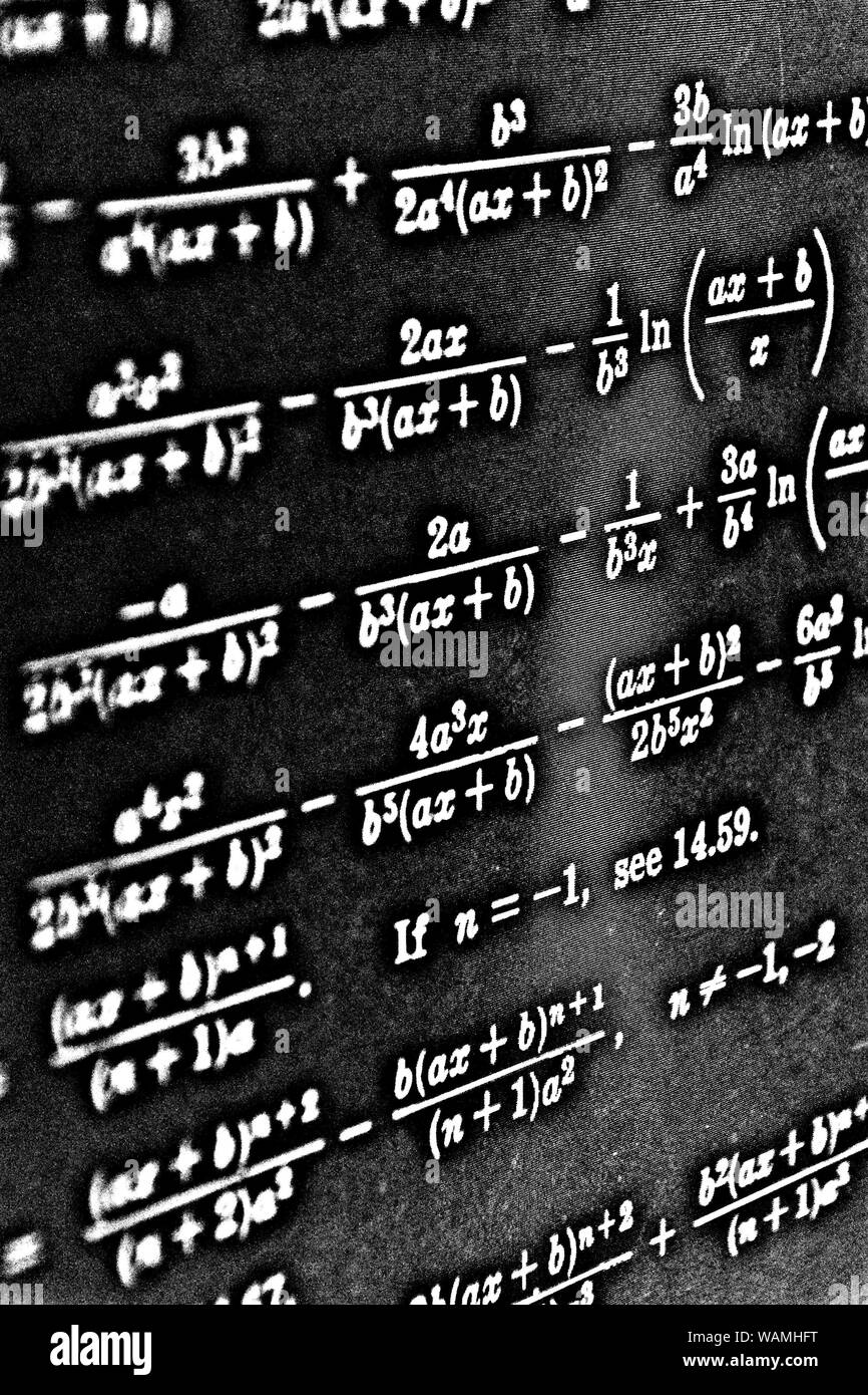 Large number of mathematical formulas on a black background HDR Stock ...