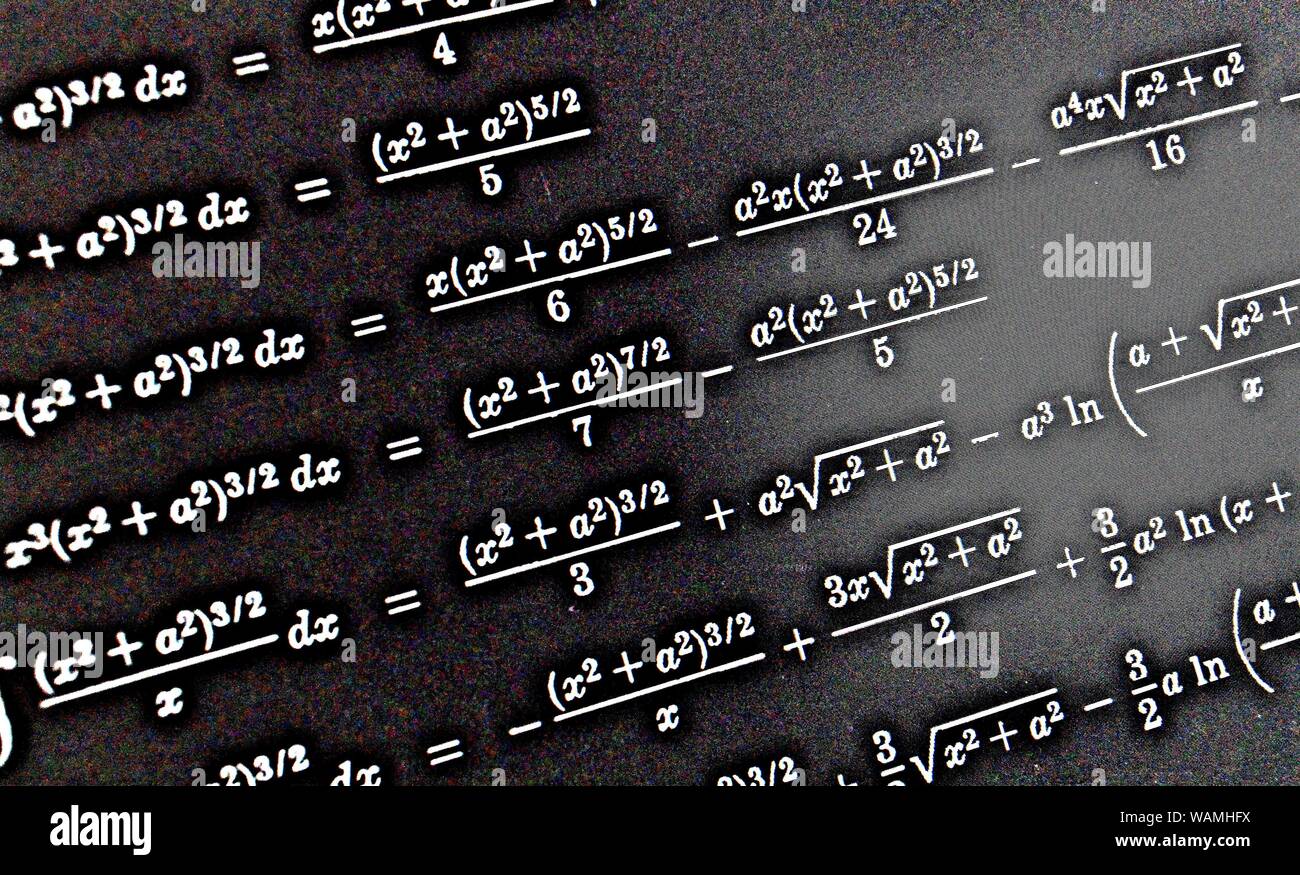 Large number of mathematical formulas on a black background HDR Stock ...