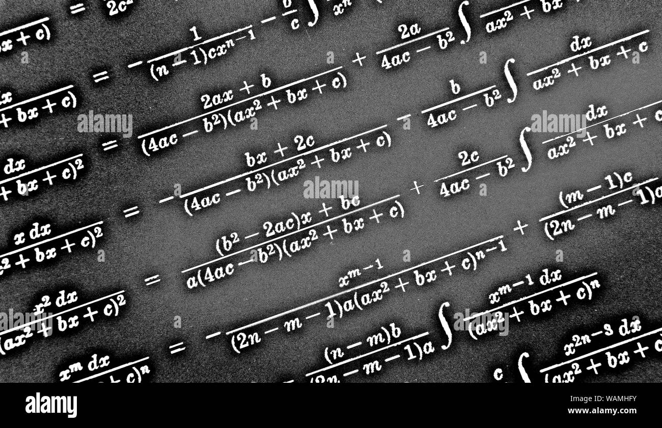 Large number of mathematical formulas on a black background HDR Stock ...