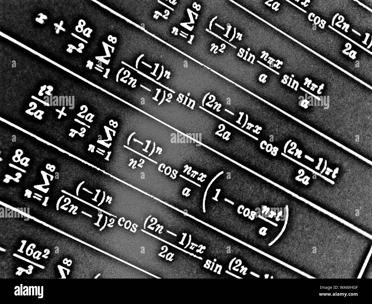 Large number of mathematical formulas on a black background HDR Stock ...