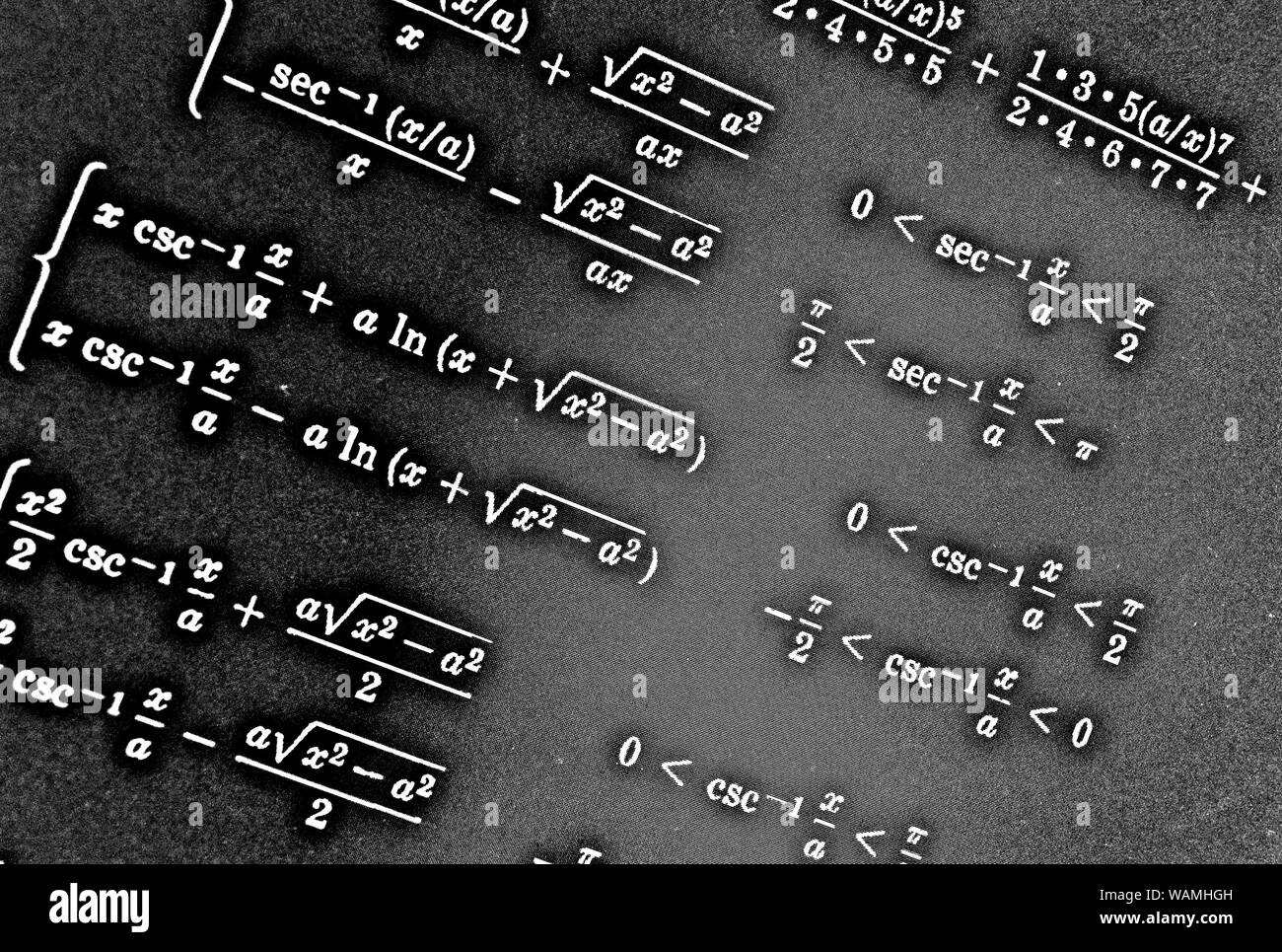 Large number of mathematical formulas on a black background HDR Stock ...