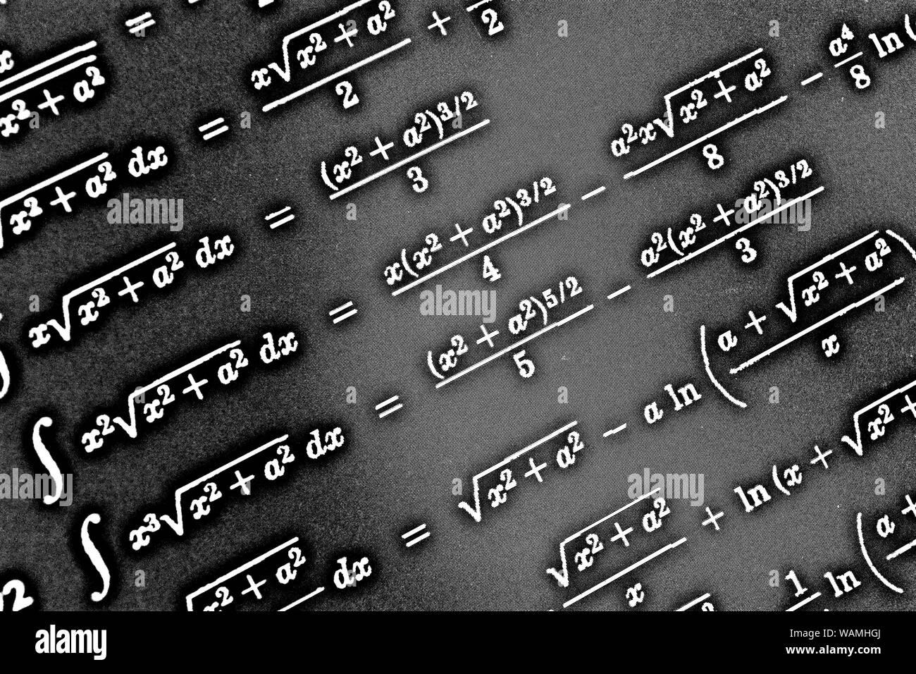 Large number of mathematical formulas on a black background HDR Stock ...