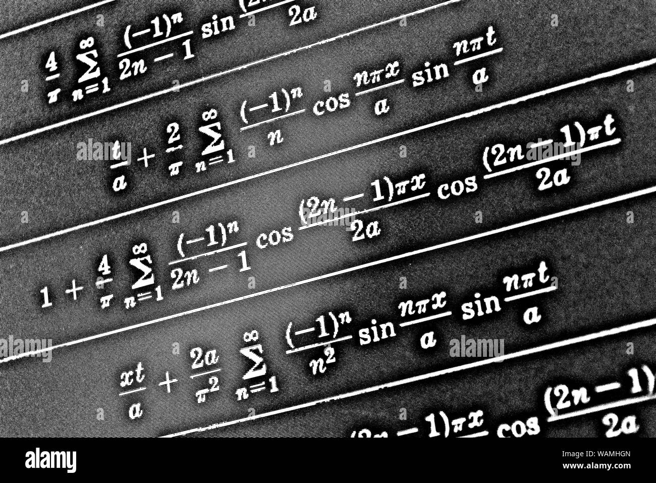 Large number of mathematical formulas on a black background HDR Stock ...