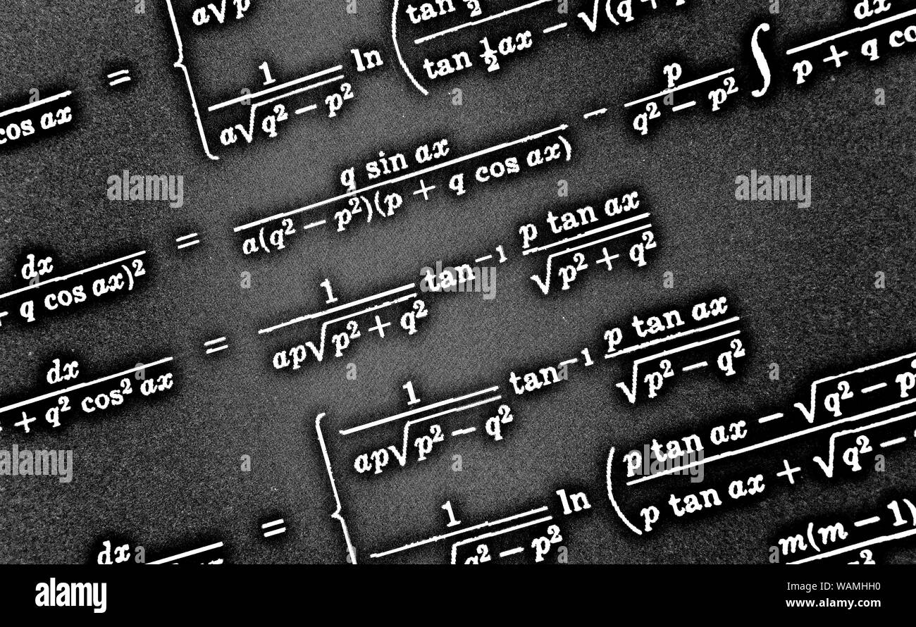 Large number of mathematical formulas on a black background HDR Stock ...