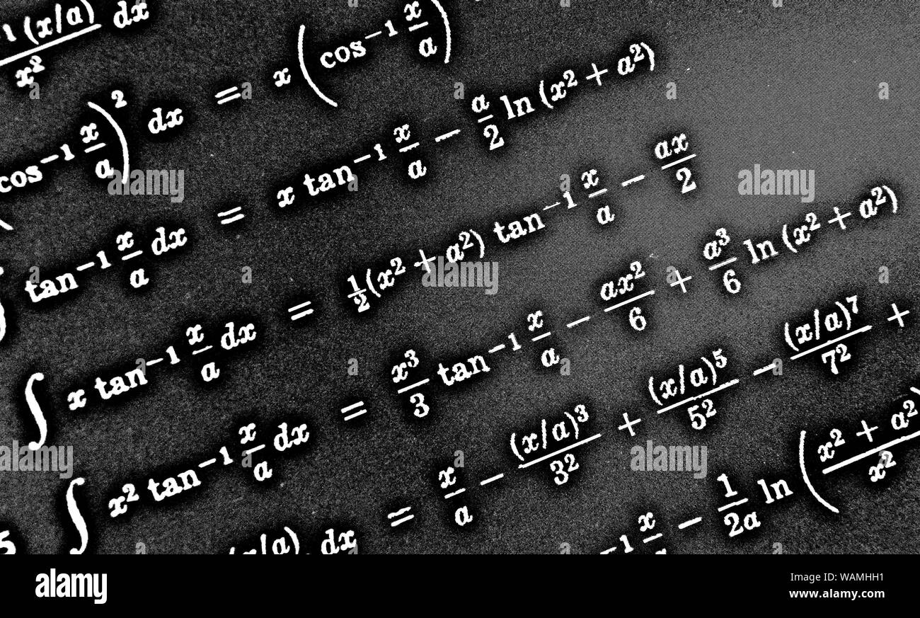 Large number of mathematical formulas on a black background HDR Stock ...